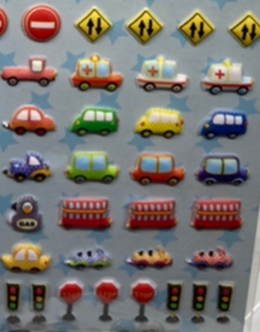 Petite Car Stickers-traffic Signs Puffy Stickers - Etsy