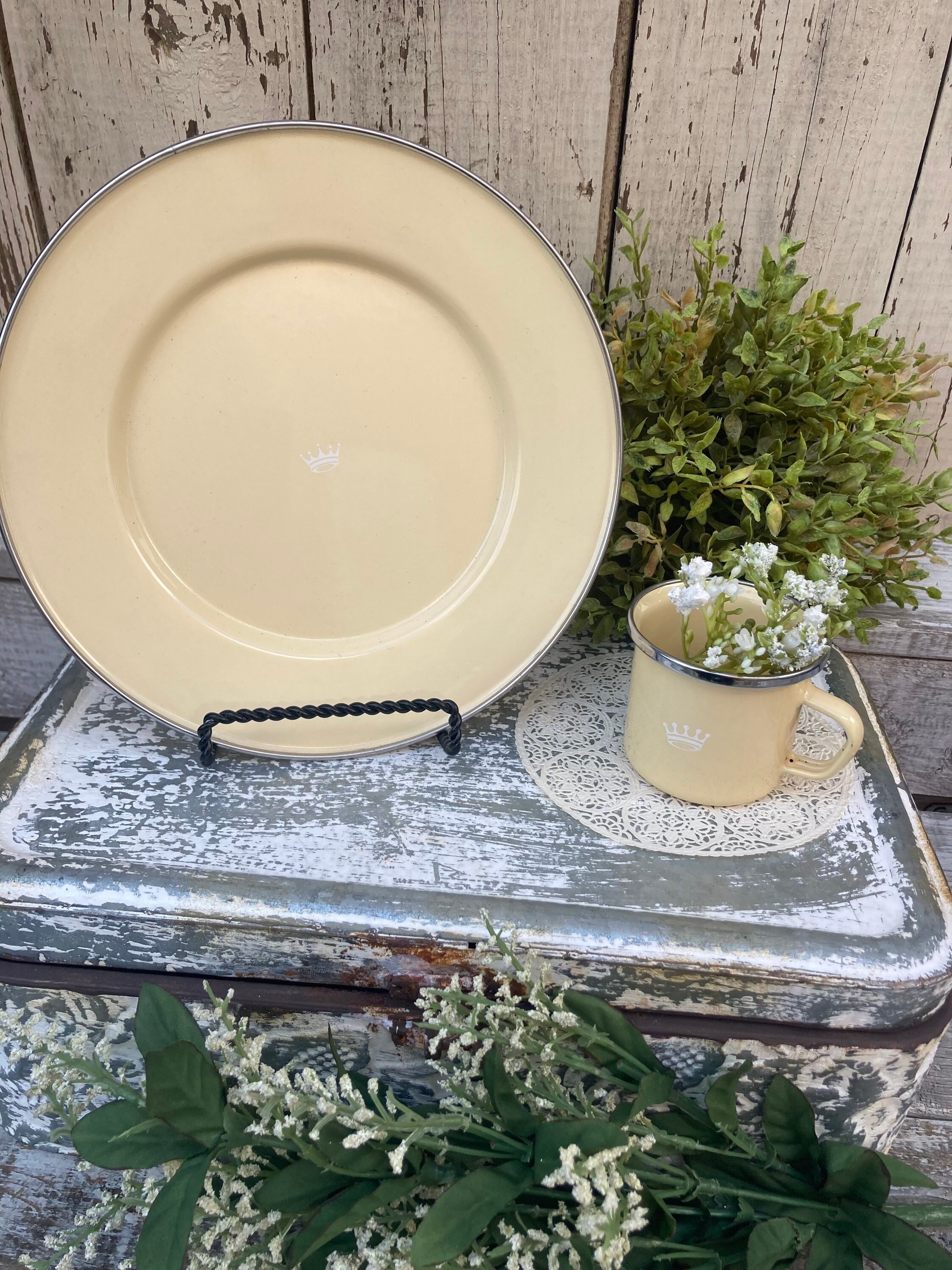 Enamelware Dishes-yellow Enamelware Dish Set - Etsy