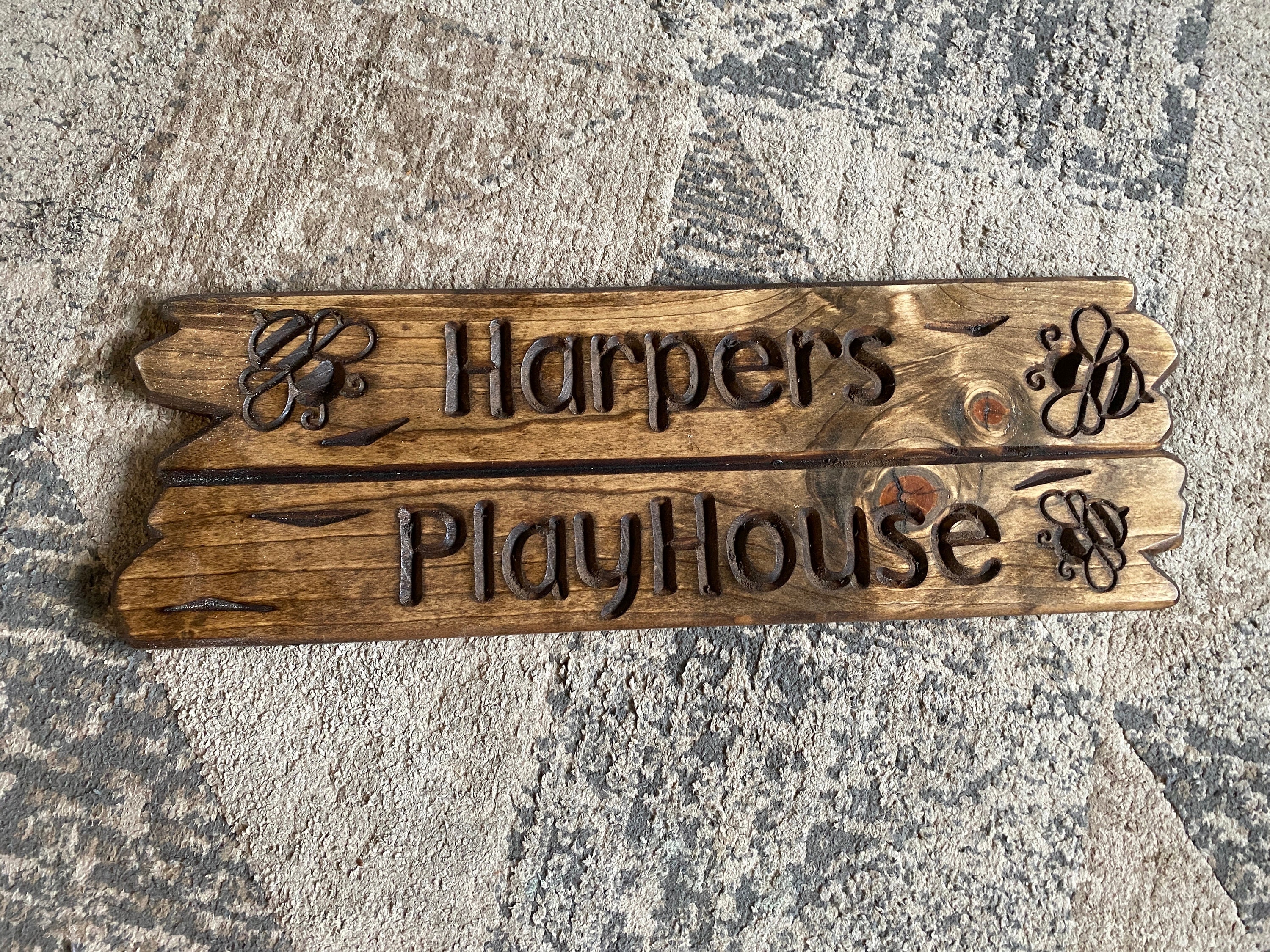 Personalized Kids Playhouse Room Wood Log Sign | Personalized | Family ...