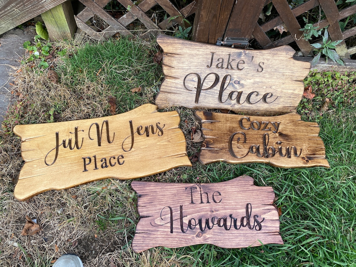 Personalized Wood Log Sign | Personalized | Family Name Sign | Last ...