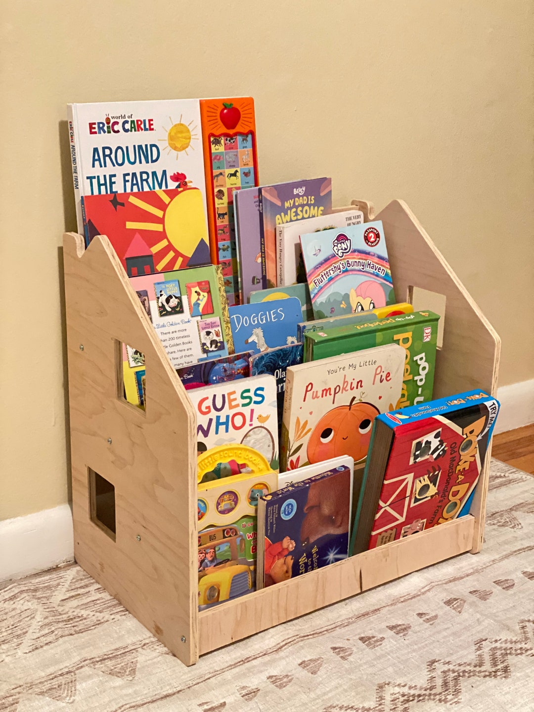 Kids Book Shelf, Montessori Kids Organizer Bookcase Storage for Nursery ...