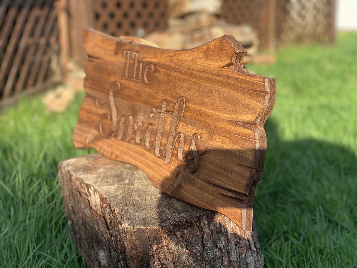 Personalized Wood Log Sign | Personalized | Family Name Sign | Last ...
