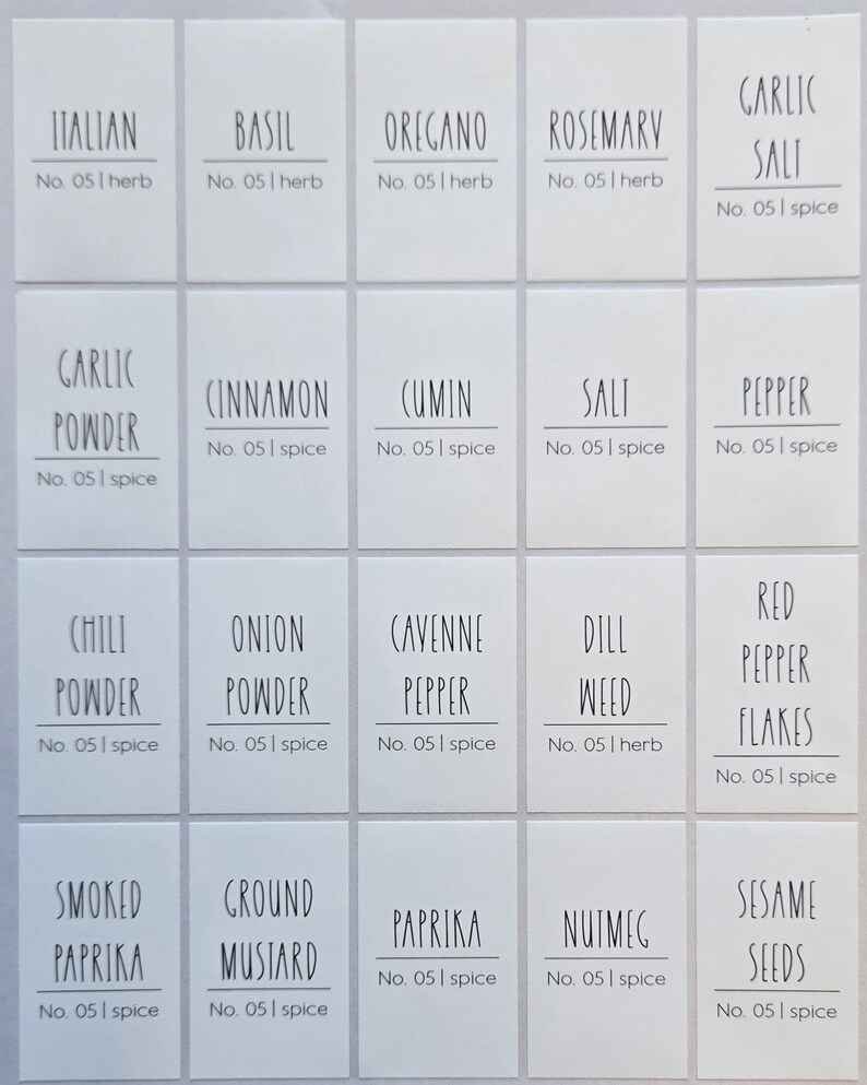 Spice & Herb Labels - Etsy