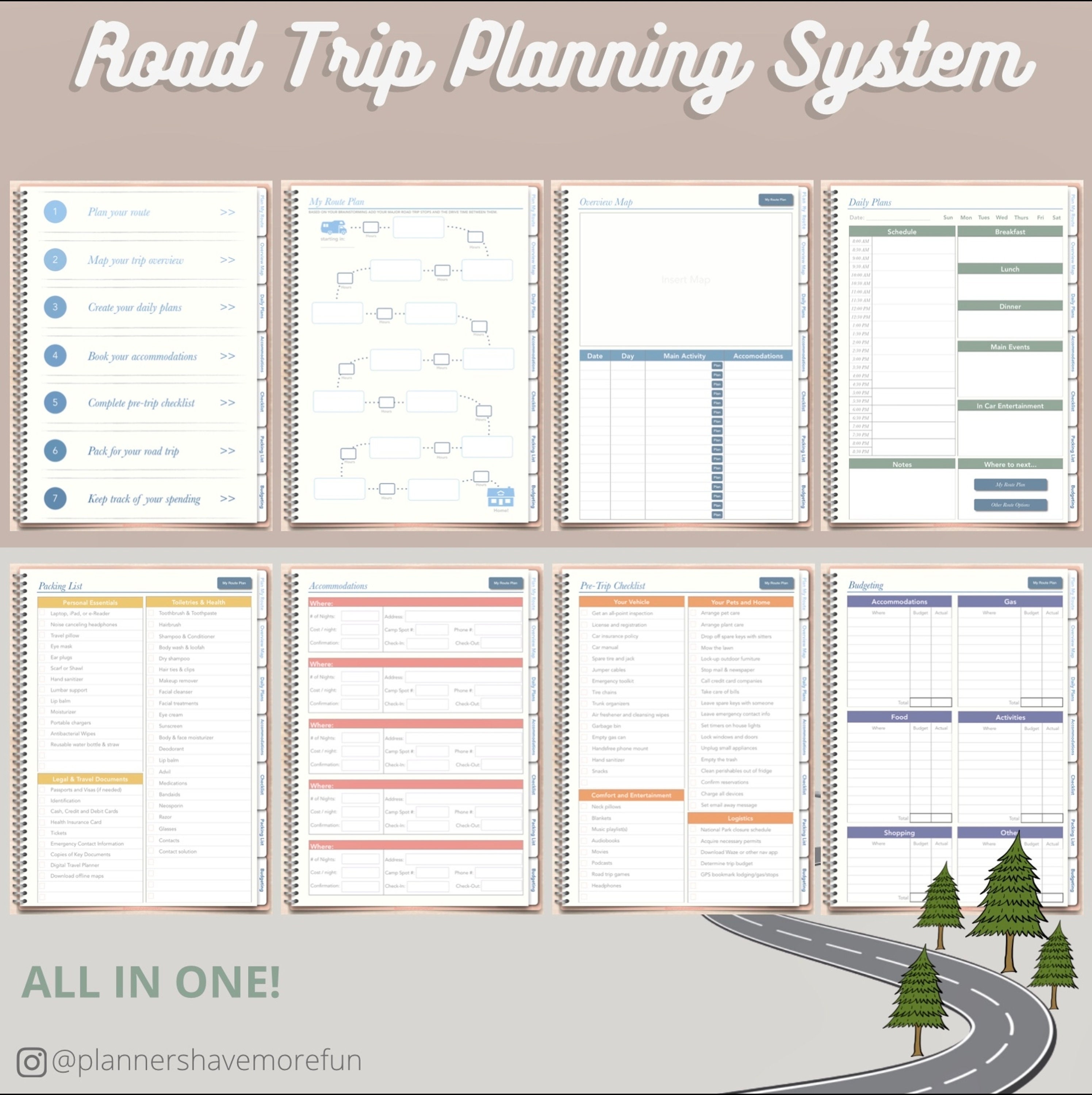Digital ROAD TRIP PLANNER, All in One, Travel Planner, Goodnotes ...