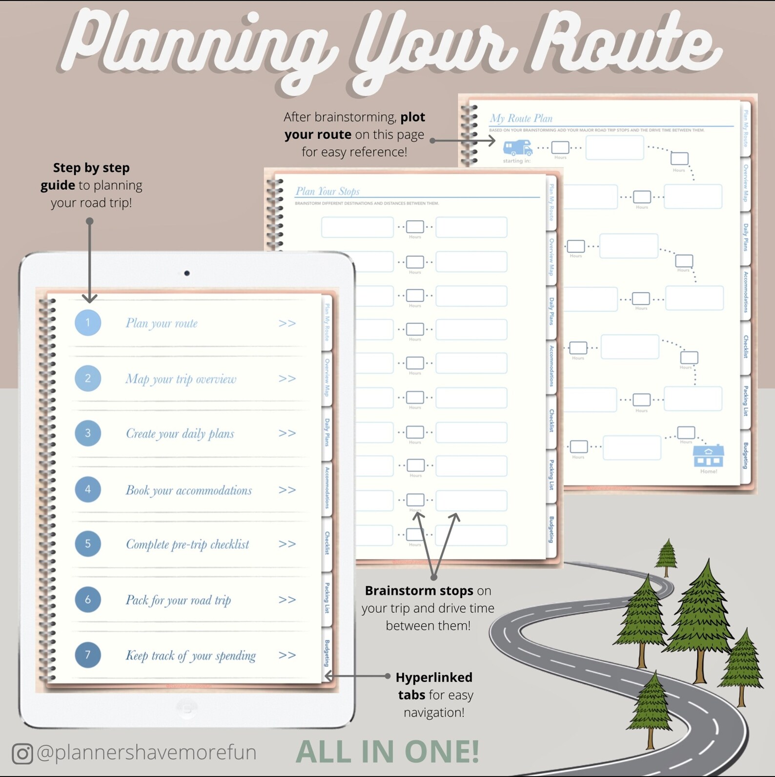 Digital ROAD TRIP PLANNER, All in One, Travel Planner, Goodnotes ...