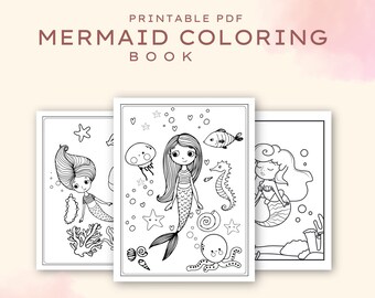 Magical Mermaid Coloring Pages Bundle for Kids - Etsy