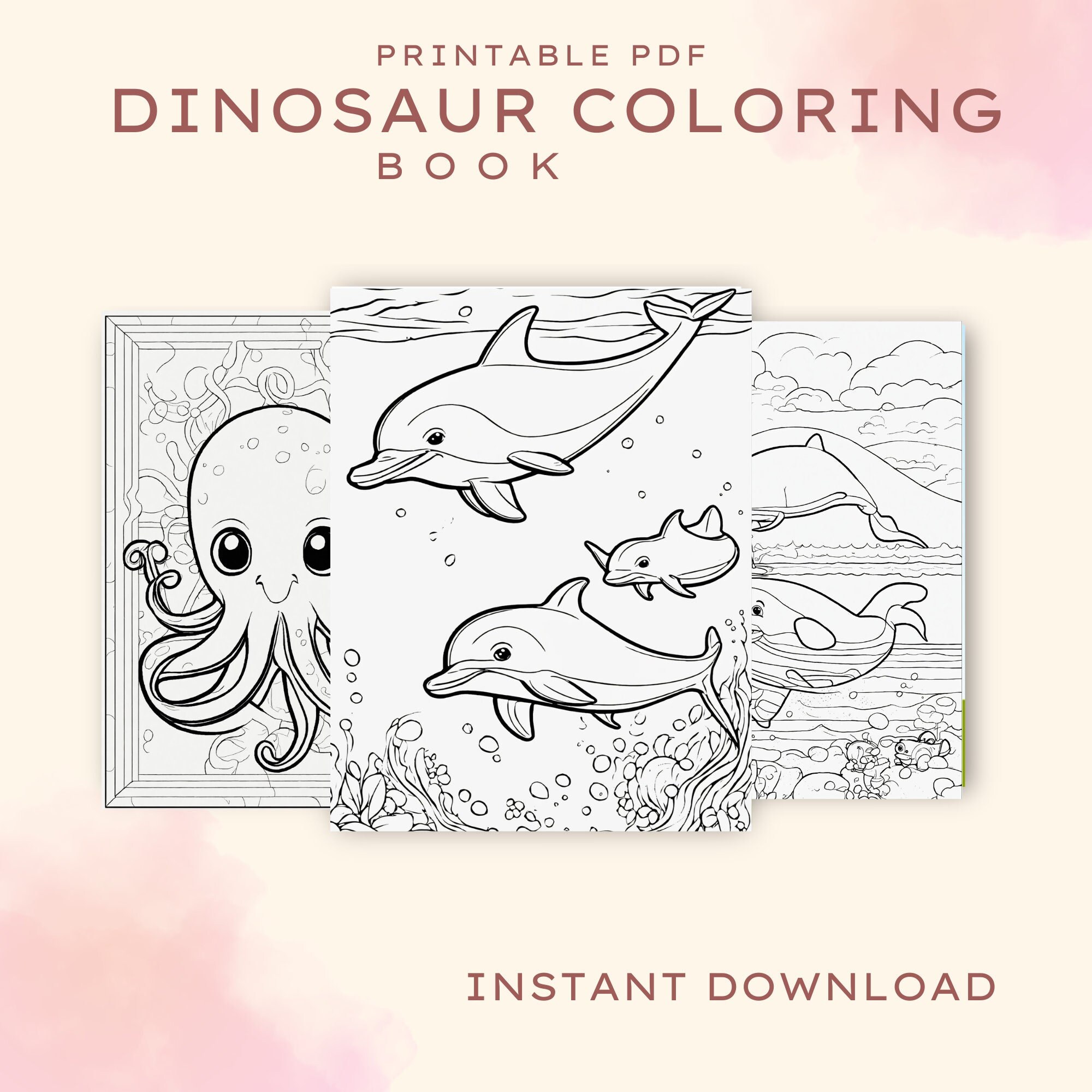Sea Animal Coloring Book Page - Etsy