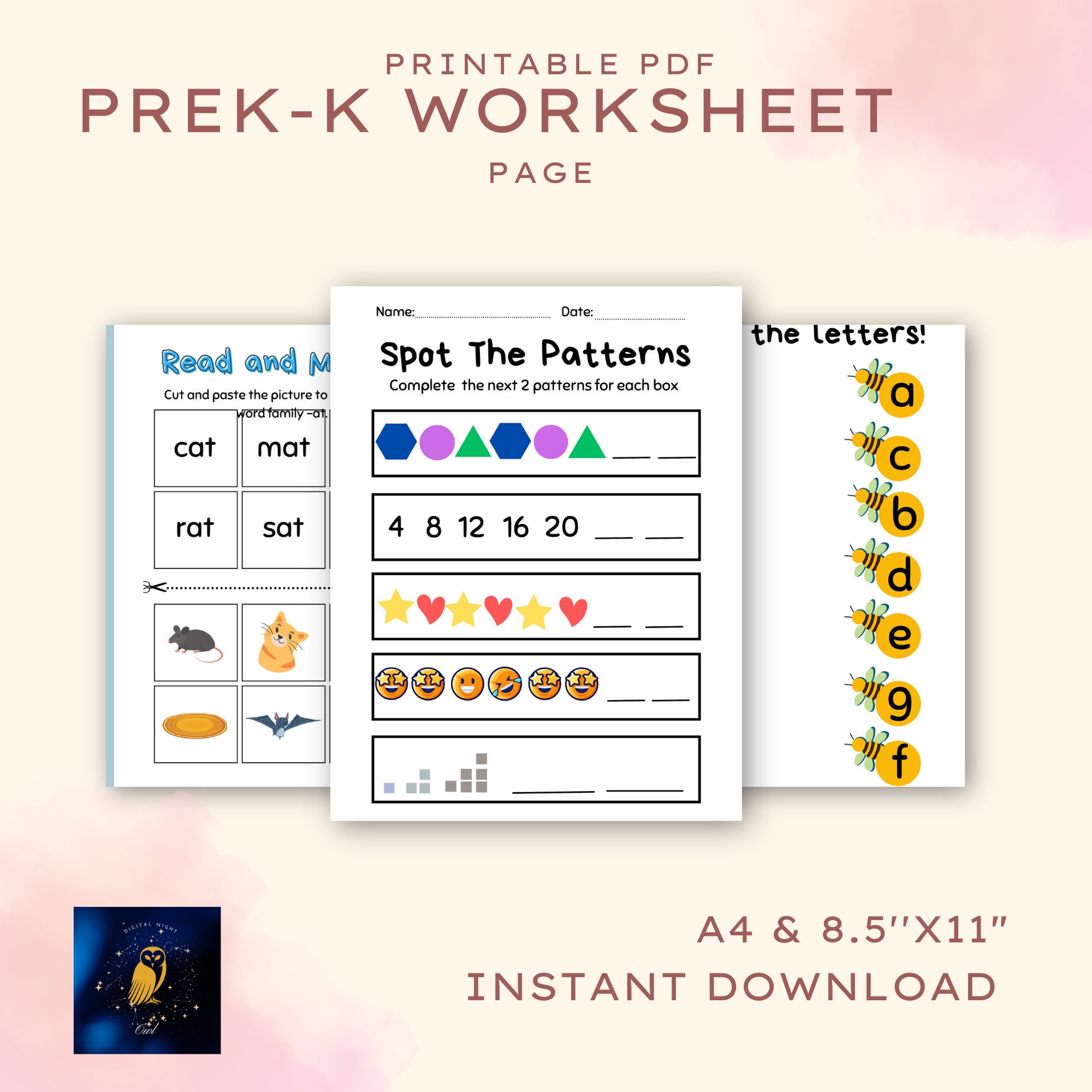 Kids Learning Worksheets - Etsy
