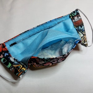 Graffiti Face Mask | Washable Reusable Nose Wire Filter Pocket | 2 ...