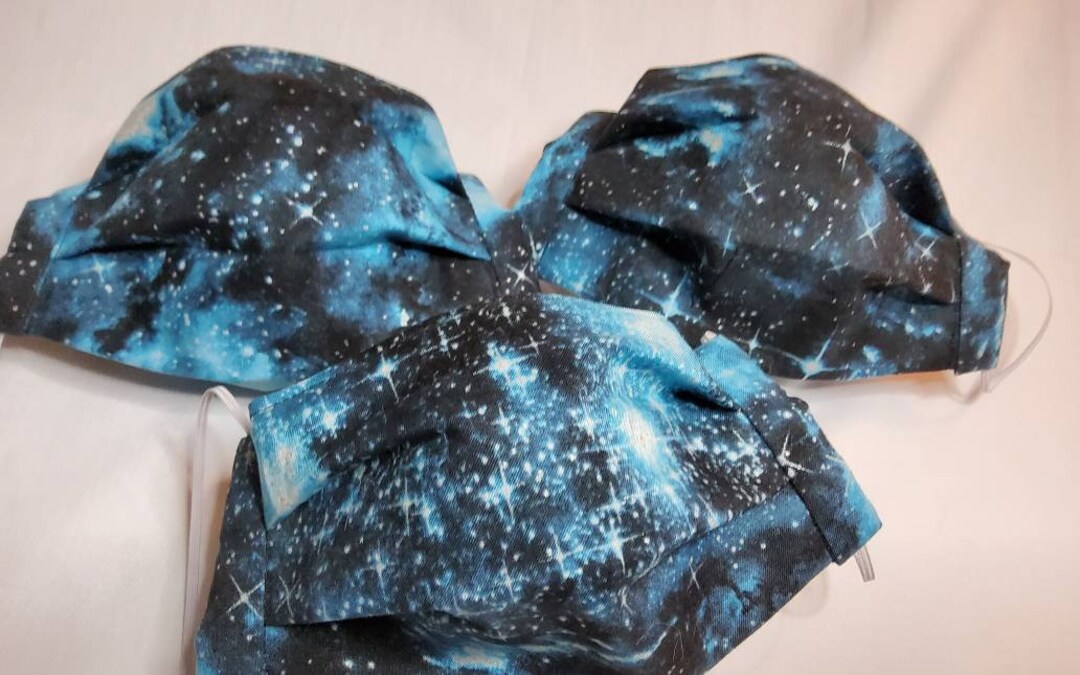 Blue Galaxy Face Mask | Washable Reusable Filter Pocket Nose Wire | 2 ...