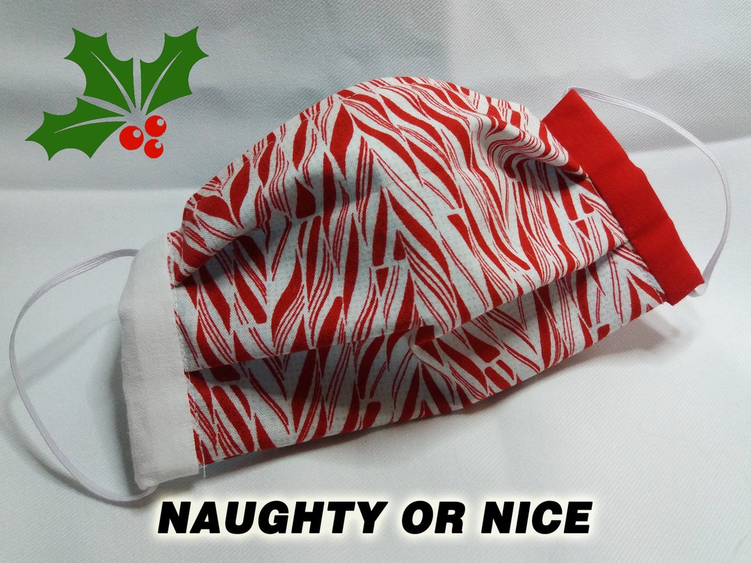 Candy Cane Face Mask Cute Xmas Mask Washable Nose Wire - Etsy