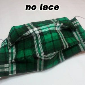 Green Plaid Holiday Mask | Winter Face Mask | Washable Filter Pocket ...