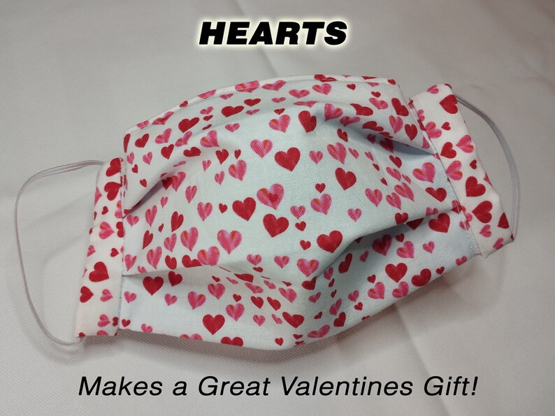Valentines Day Mask With Nose Wire | Cute Hearts Face Mask | Valentines ...