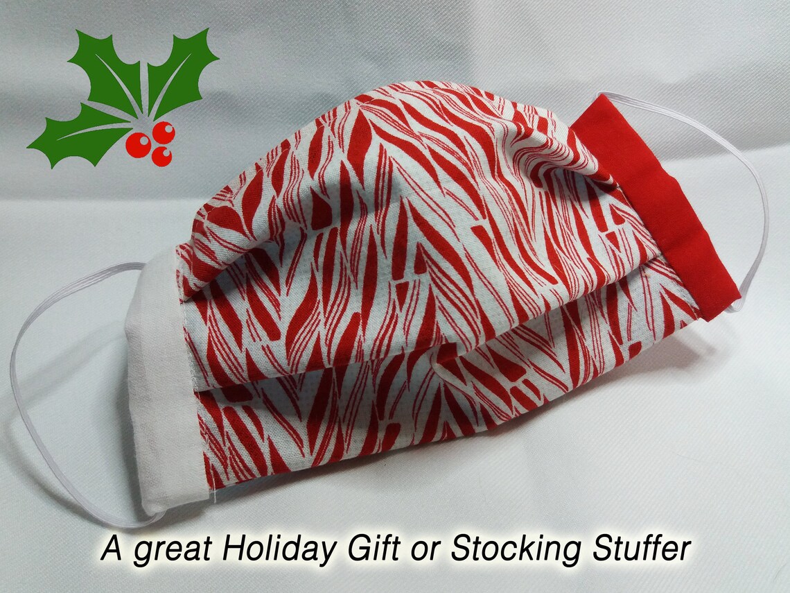Candy Cane Face Mask Cute Xmas Mask Washable Nose Wire | Etsy