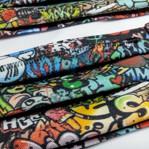 Graffiti Face Mask | Washable Reusable Nose Wire Filter Pocket | 2 ...