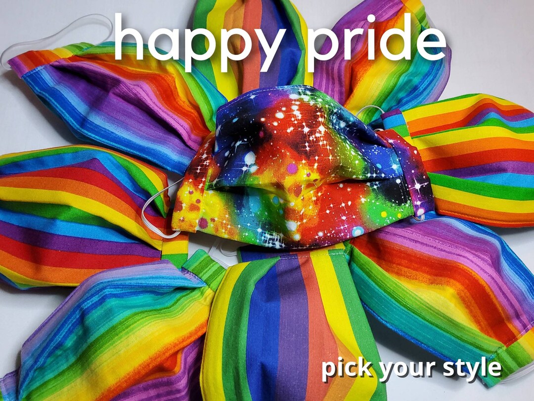 LGBT Pride Rainbow Face Mask, Reusable / Washable Mask, Filter Pocket ...