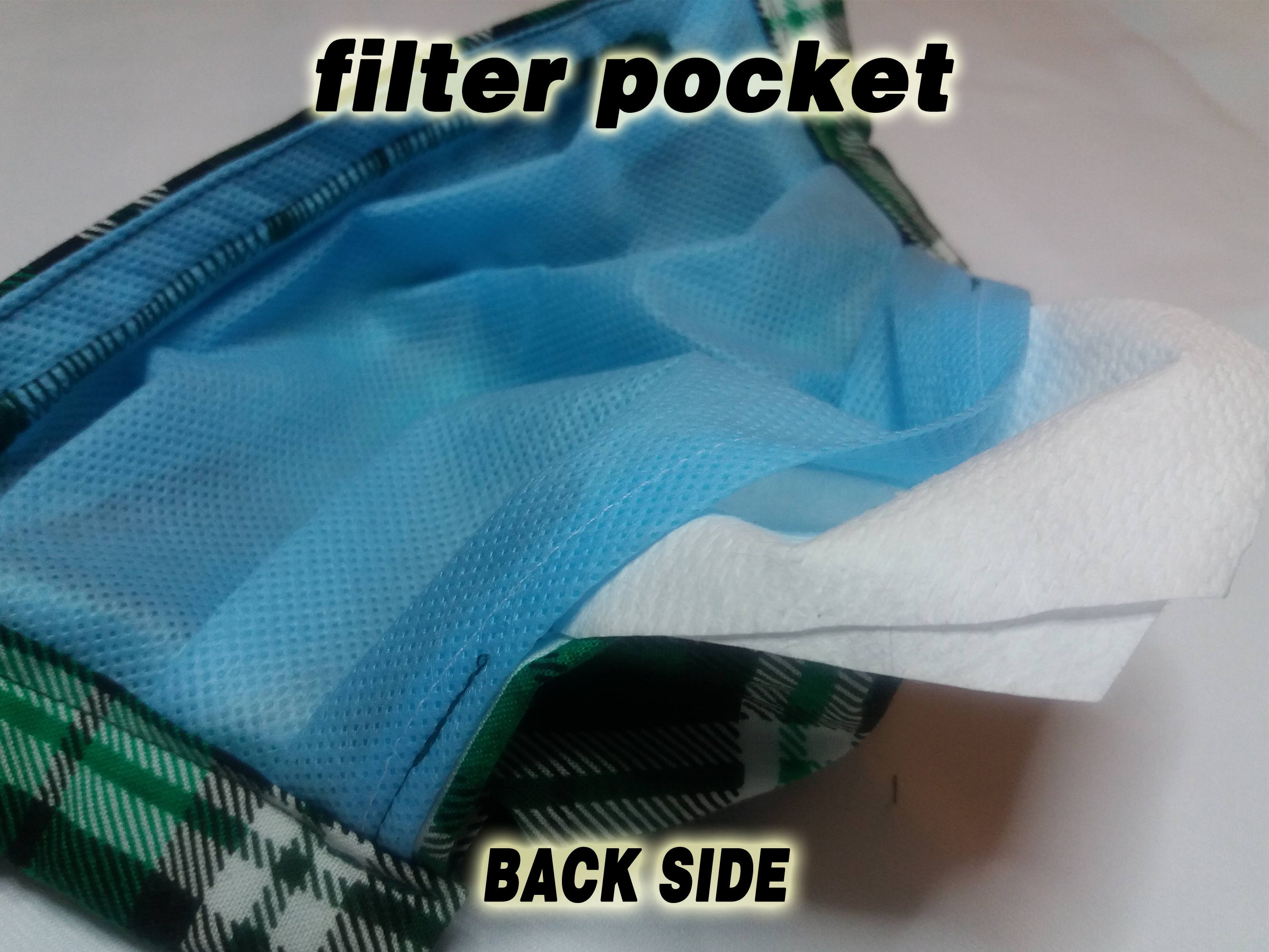 Green Plaid Holiday Mask | Winter Face Mask | Washable Filter Pocket ...