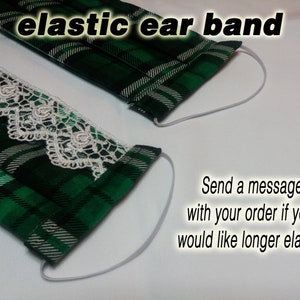Green Plaid Holiday Mask | Winter Face Mask | Washable Filter Pocket ...
