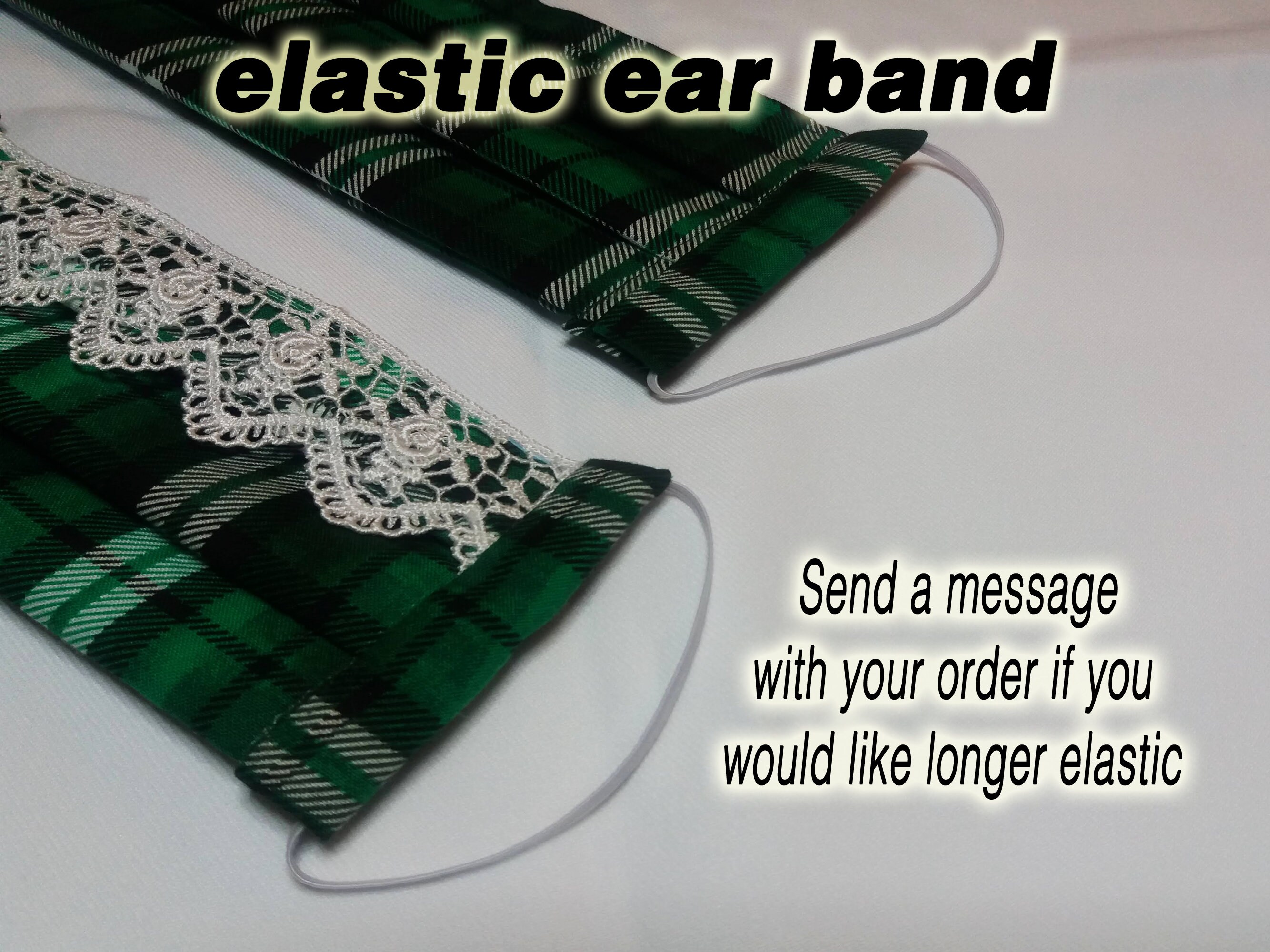 Green Plaid Holiday Mask | Winter Face Mask | Washable Filter Pocket ...