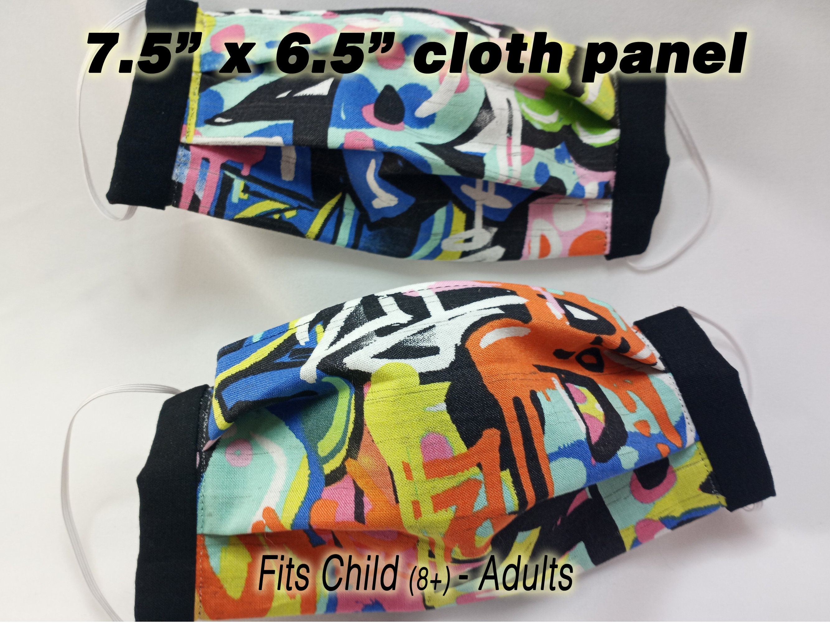 Graffiti Face Mask | Cool Summer Spring Mask | Washable Filter Pocket ...