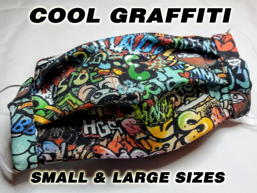 Graffiti Face Mask | Washable Reusable Nose Wire Filter Pocket | 2 ...