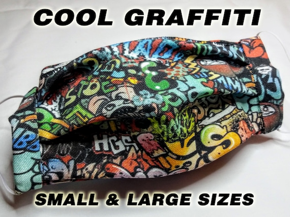 Graffiti Face Mask Washable Reusable Nose Wire Filter Pocket | Etsy