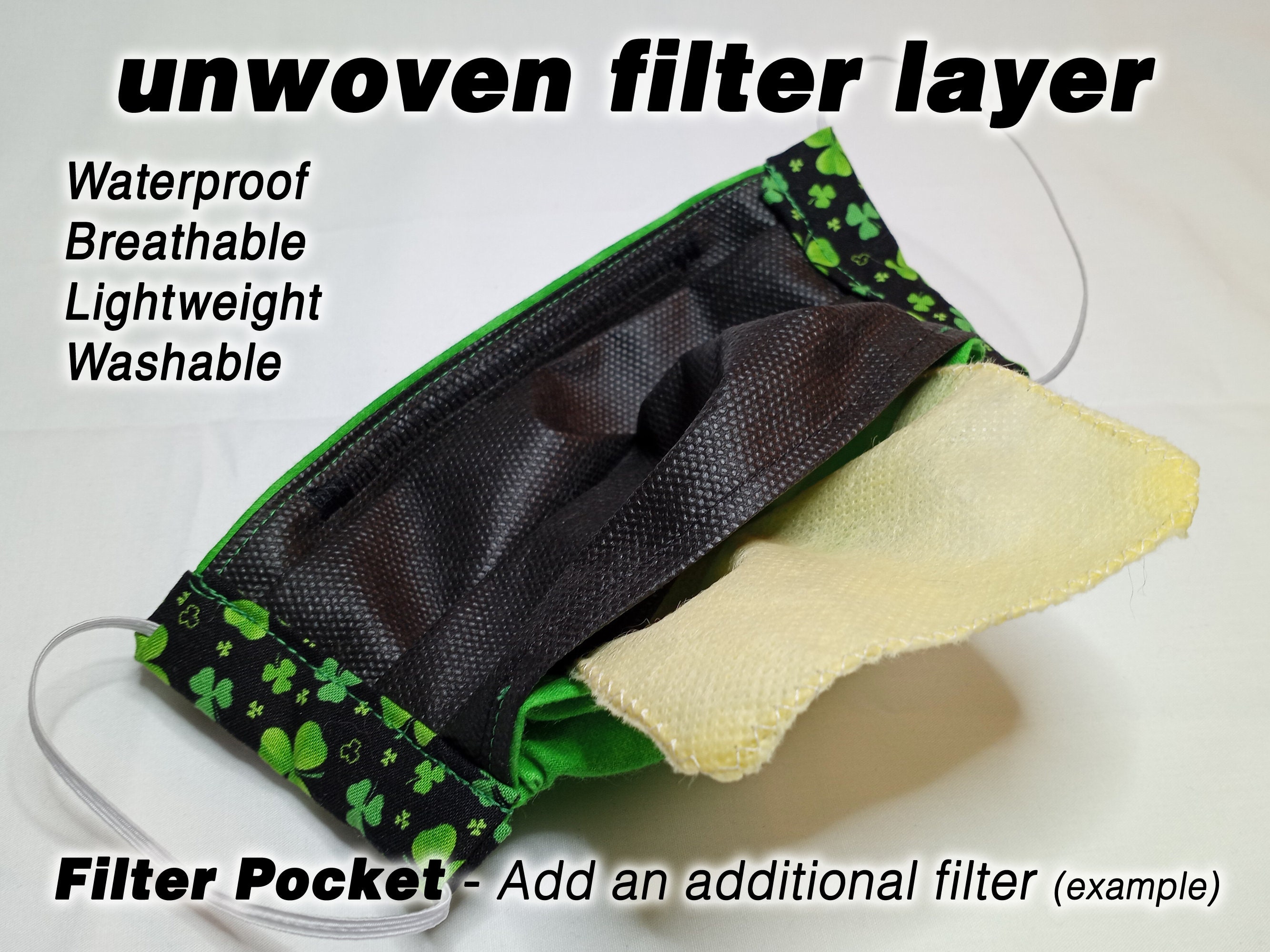 St Patrick's Day Shamrock Face Masks with Nose Wire | Etsy