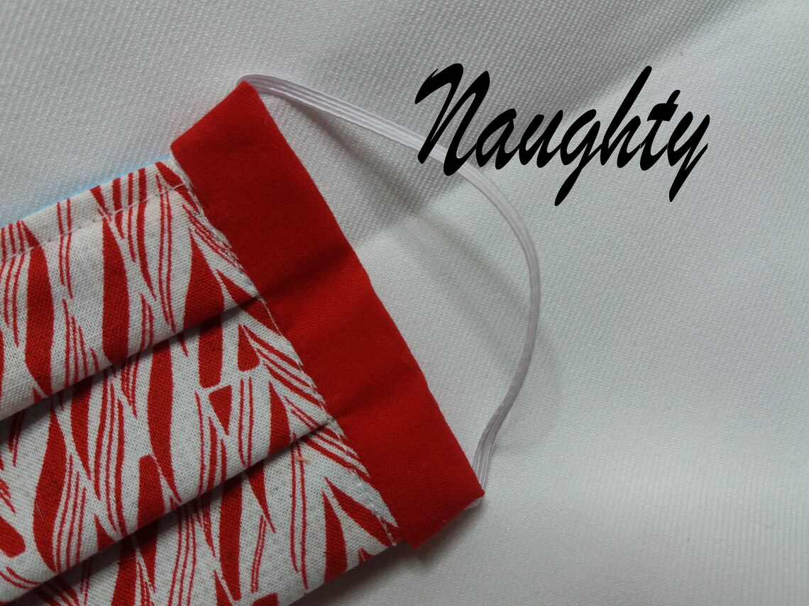 Candy Cane Face Mask Cute Xmas Mask Washable Nose Wire | Etsy