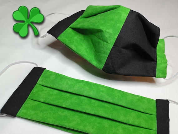 St Patrick's Day Face Mask With Nose Wire Irish Black - Etsy