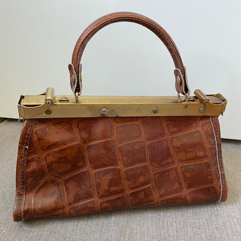 Antique Exotic Leather Vintage Bag Doctor Style Old Handbag - Etsy