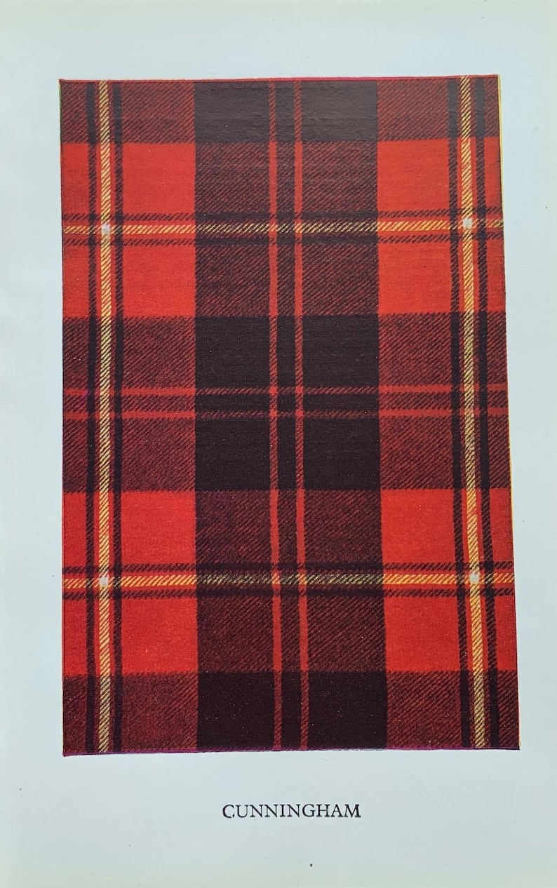 CUNNINGHAM 1949 Original Vintage Print From the Clans and - Etsy