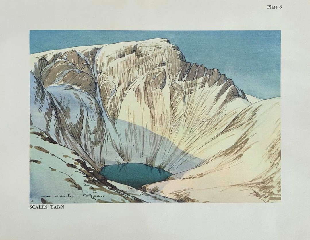 1960 Original Vintage Plate 'scales Tarn' Illustrated by W Heaton ...