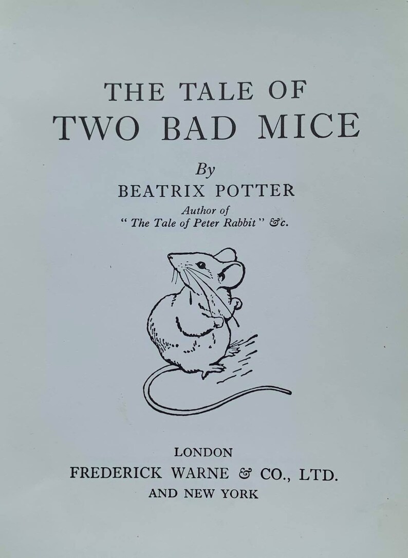 1950's Vintage 'The Tale Of Two Bad Mice' | Etsy