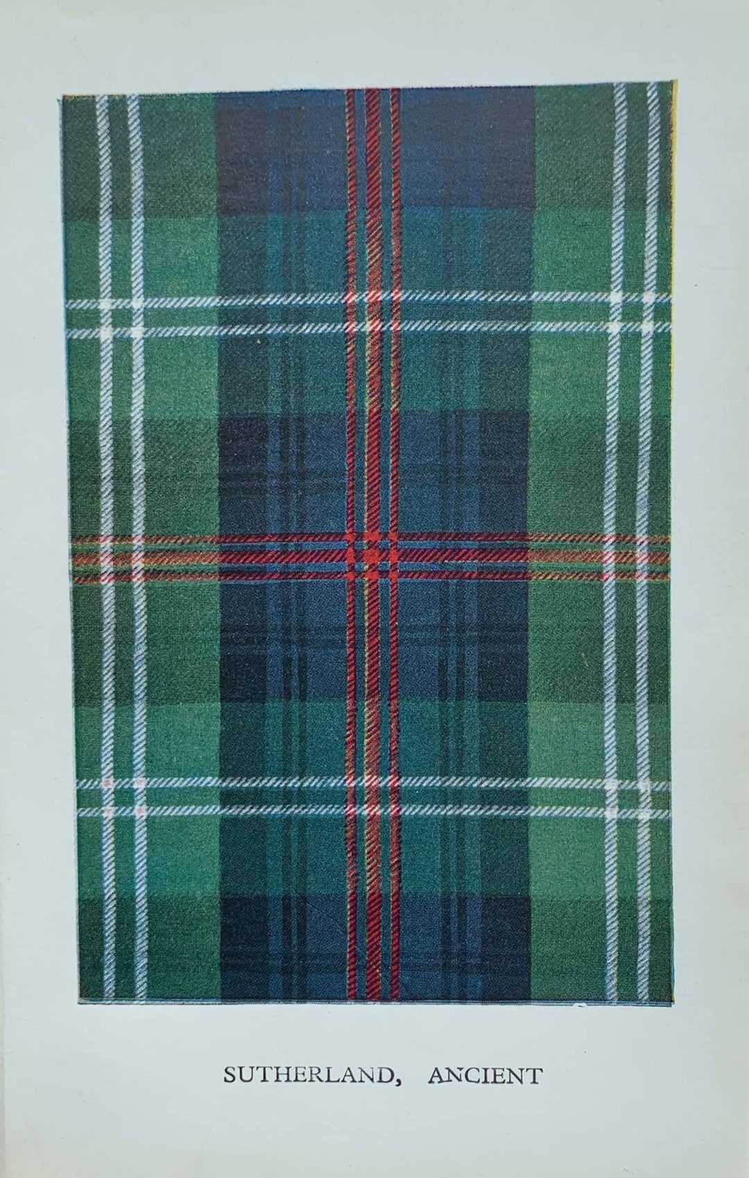 SUTHERLAND 1949 Original Vintage Print From the Clans and Tartans of ...
