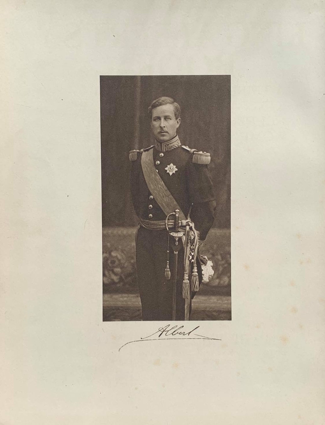 1914 Original Vintage Print of King Albert and His Signature From 'king ...