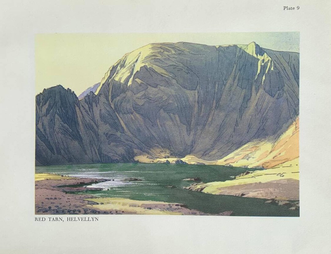 1960 Original Vintage Plate 'red Tarn, Helvellyn' Illustrated by W ...