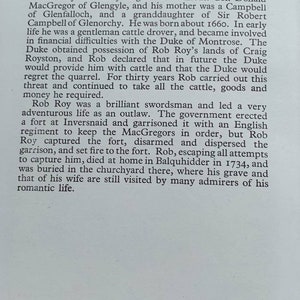 ROB ROY 1949 Original Vintage Print From the Clans and Tartans of ...