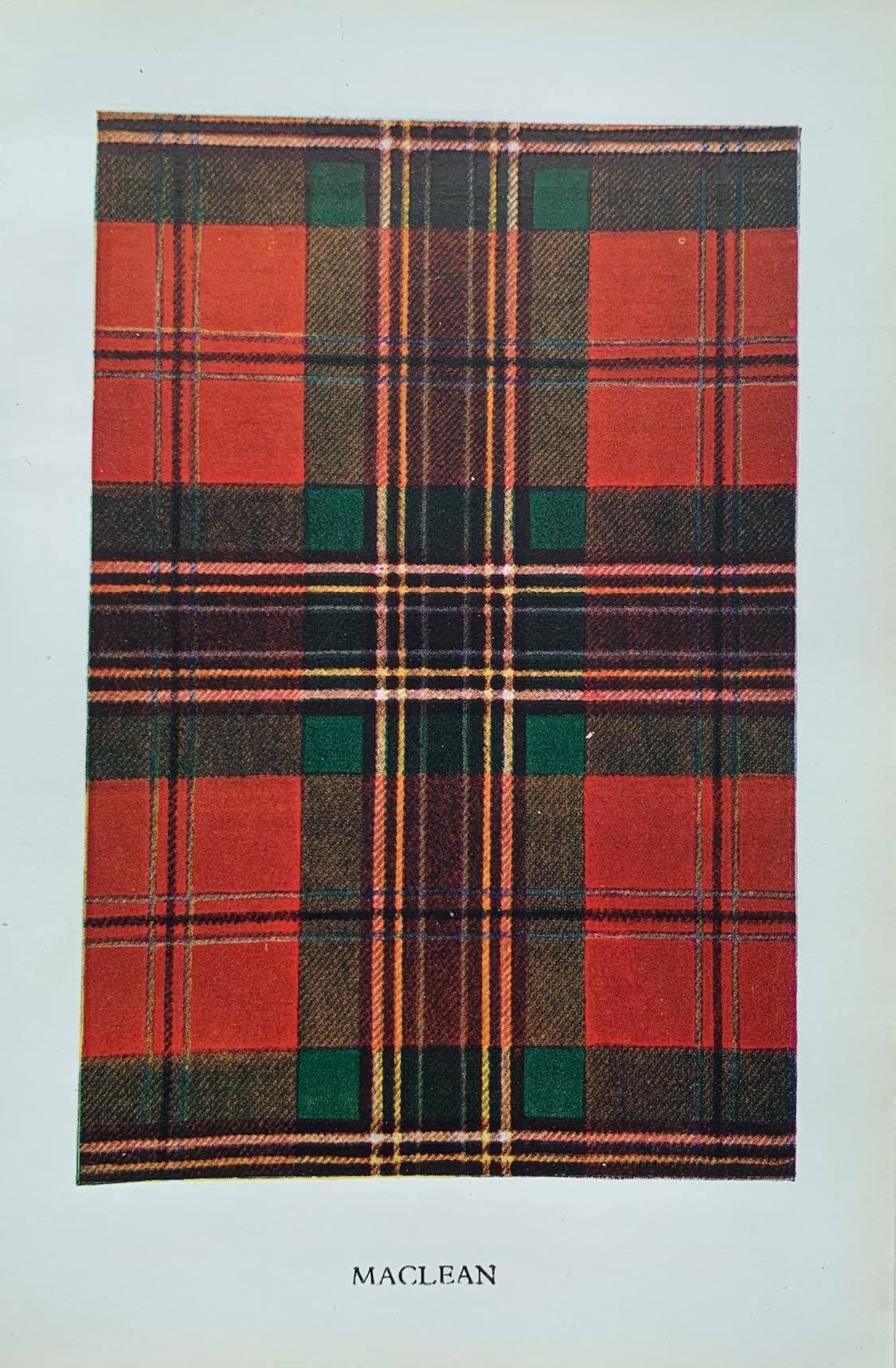 MACLEAN 1949 Original Vintage Print from The Clans and Tartans | Etsy
