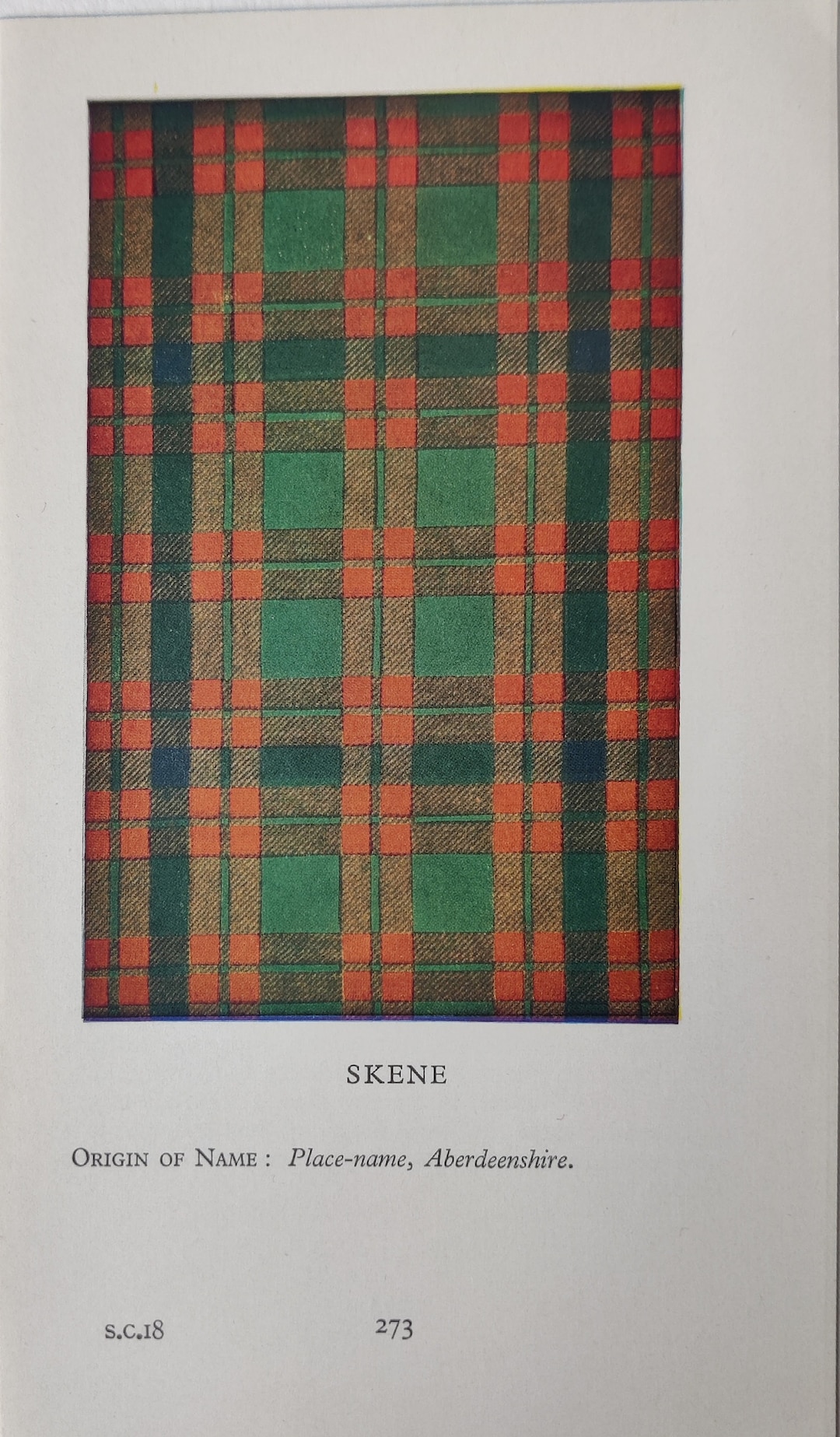 SKENE 1961 Original Vintage Print From the Clans and Tartans of ...
