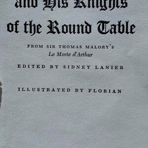 1950 Original Vintage 'king Arthur & His Knights of the Round Table ...
