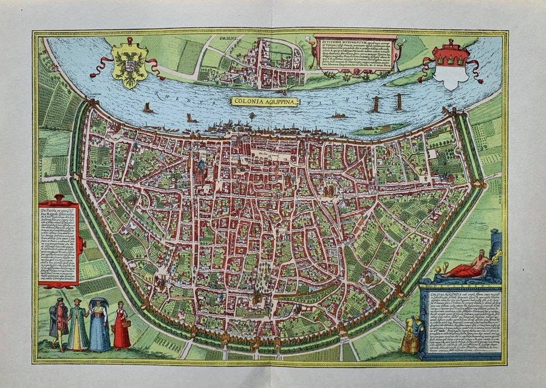 1955 Original Vintage 'cologne' Old European Cities 16th Century City ...