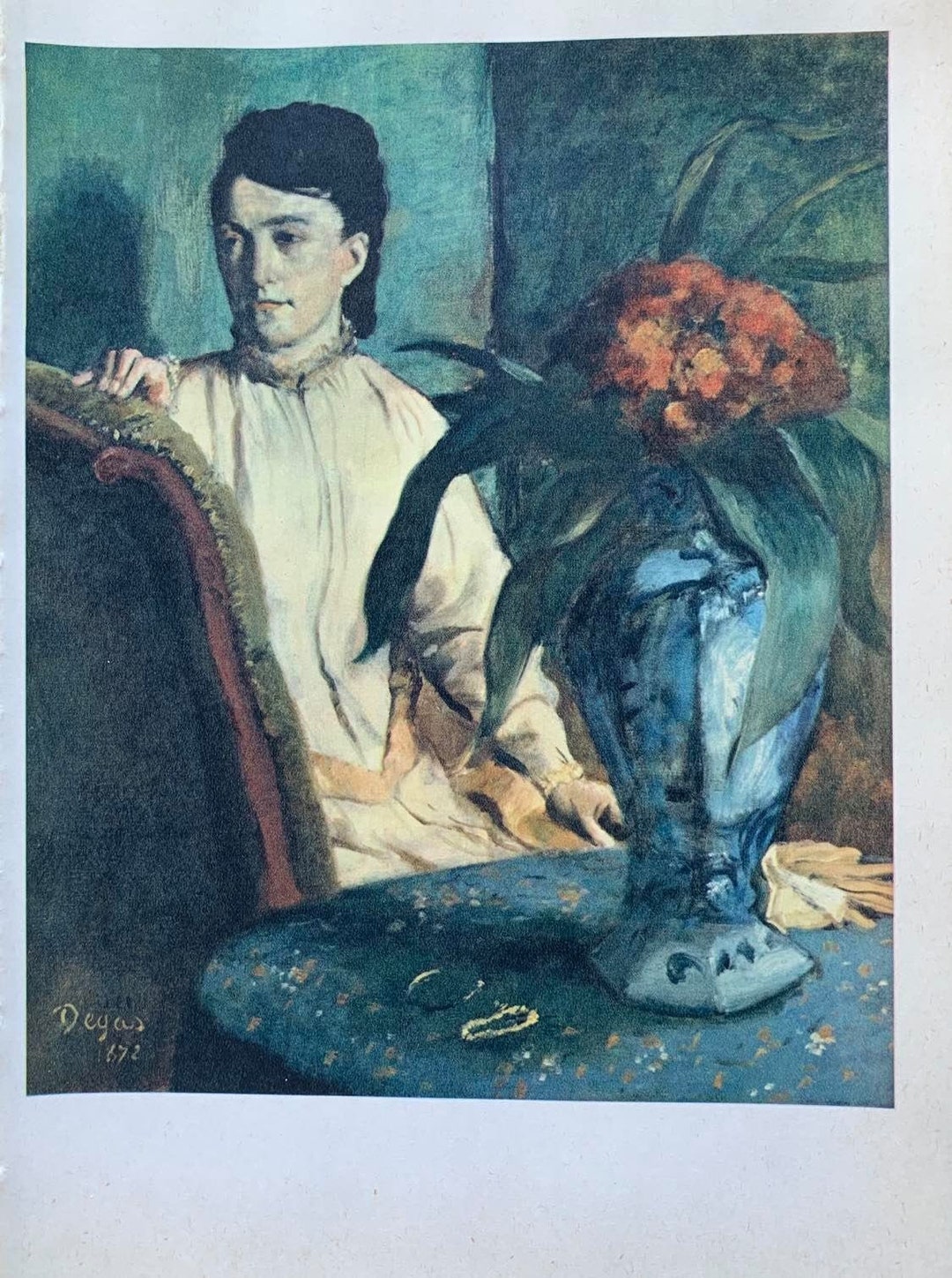 1970's Original Vintage Plate 'the Lady With A Flower Vase' 1872 by ...