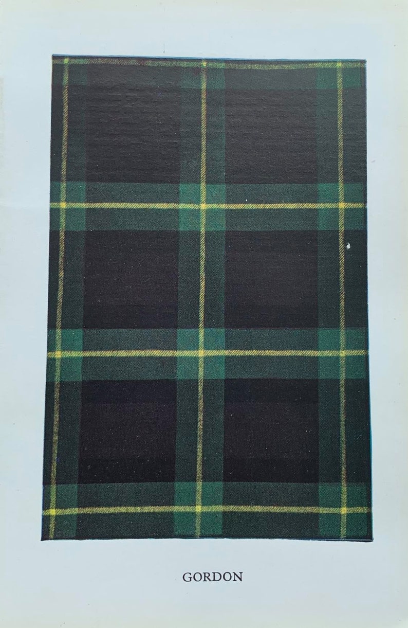 GORDON 1949 Original Vintage Print From the Clans and Tartans - Etsy