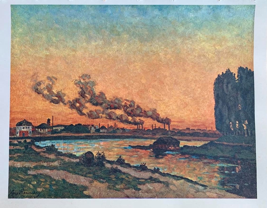 1970's Original Vintage Plate 'sunset at Ivry' 1873 by Armand ...