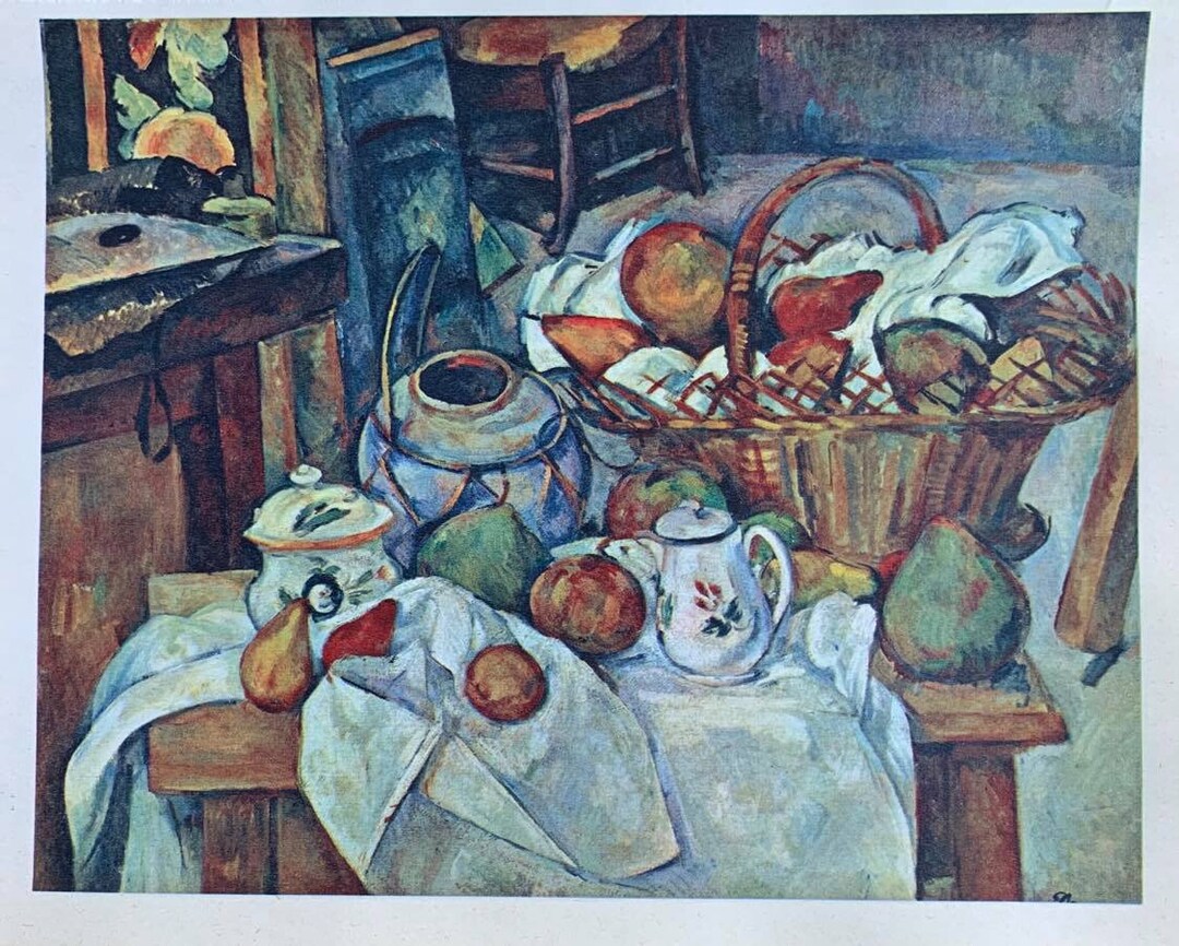 1970's Original Vintage Plate 'still-life With Fruit Basket' 1889 ...