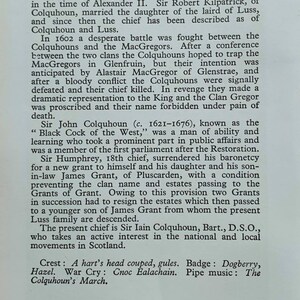 COLQUHOUN 1949 Original Vintage Print From the Clans and Tartans of ...