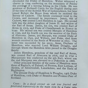 HAMILTON 1949 Original Vintage Print From the Clans and Tartans of ...