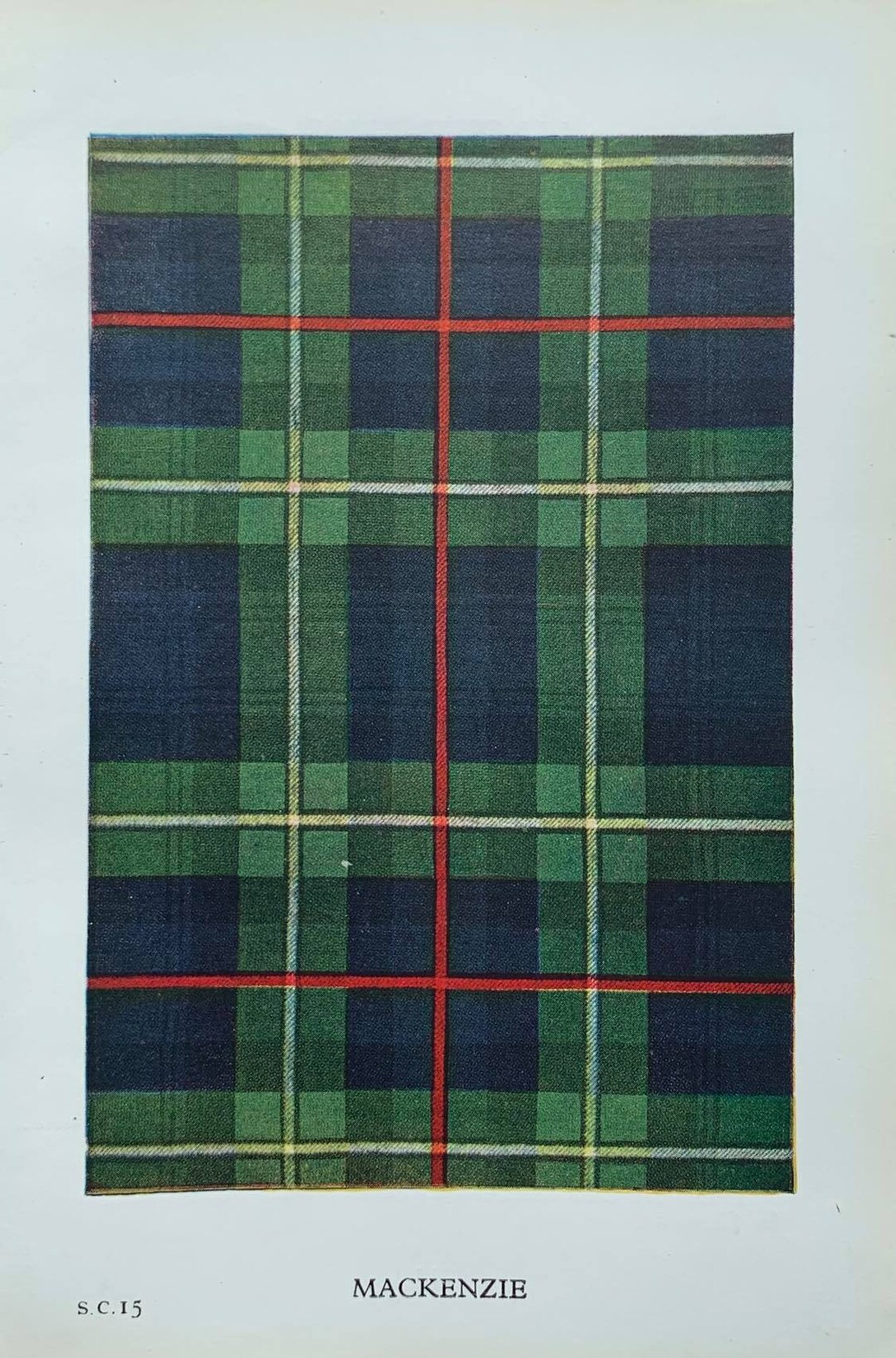 MACKENZIE 1949 Original Vintage Print From the Clans and Tartans of ...