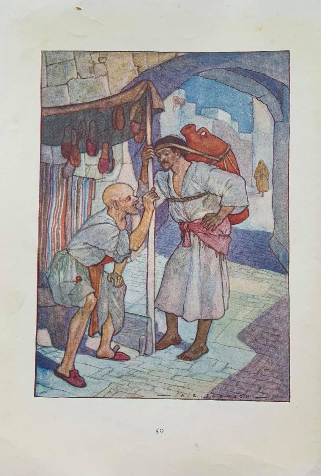 1920 Original Vintage Tales From The Arabian Nights Ilustración ...