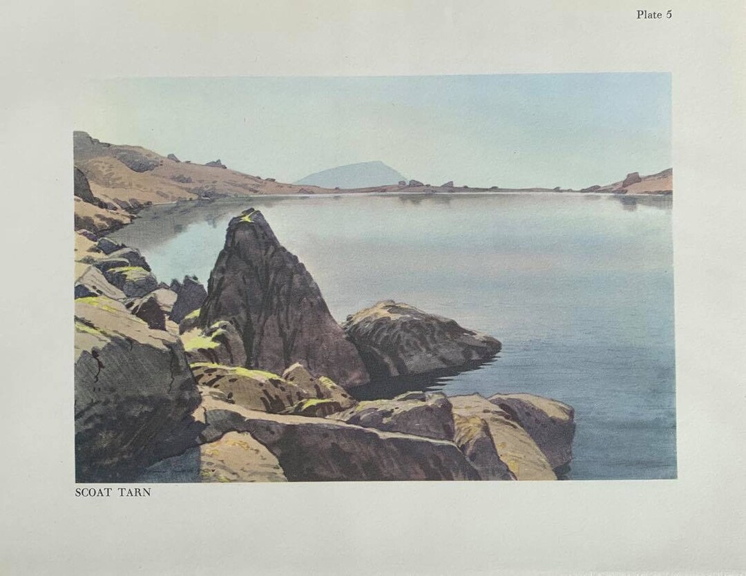 1960 Original Vintage Plate 'scoat Tarn' Illustrated by W Heaton Cooper ...